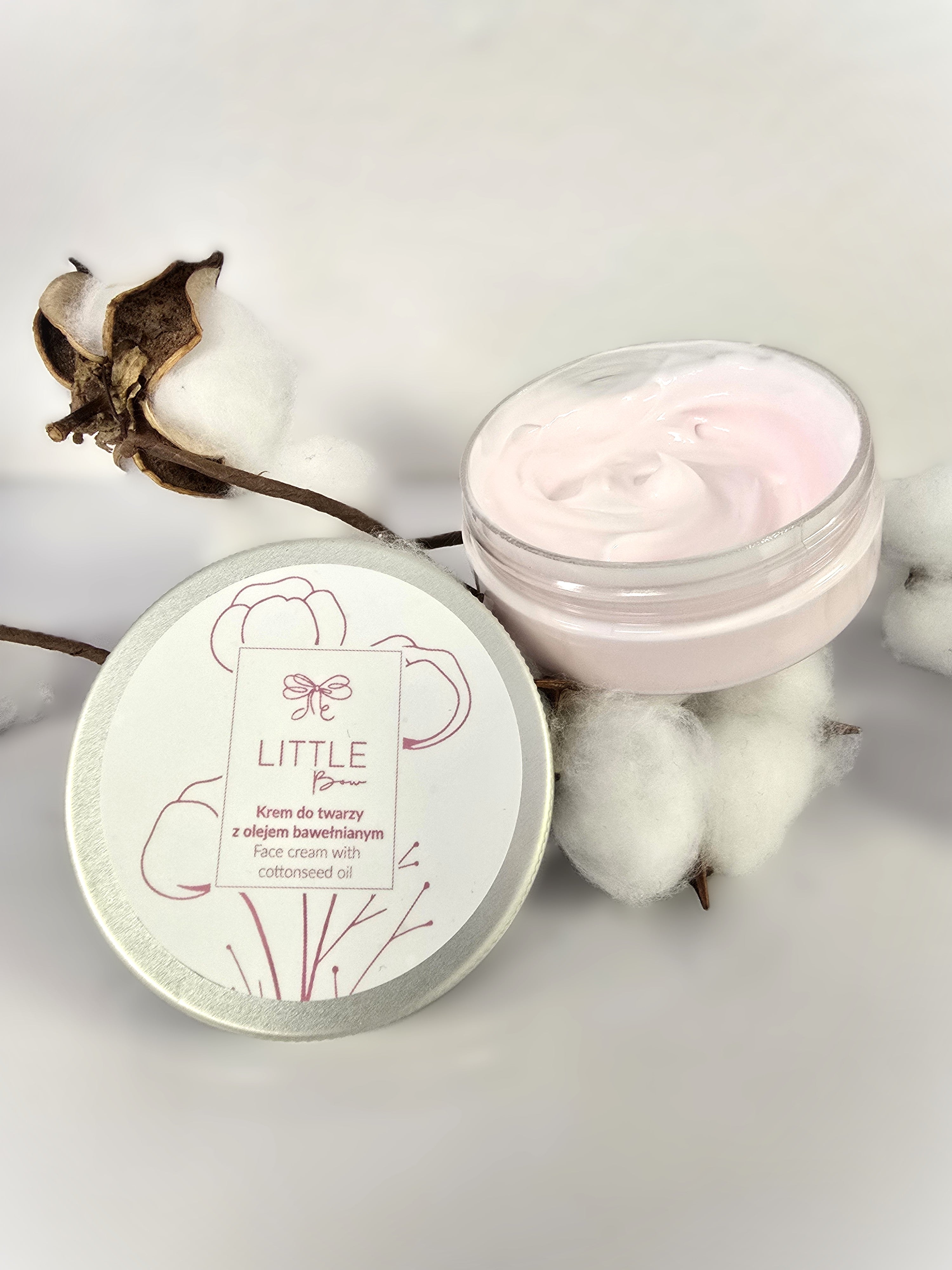 Krem do twarzy z olejem bawełnianym Little Bow Cosmetics